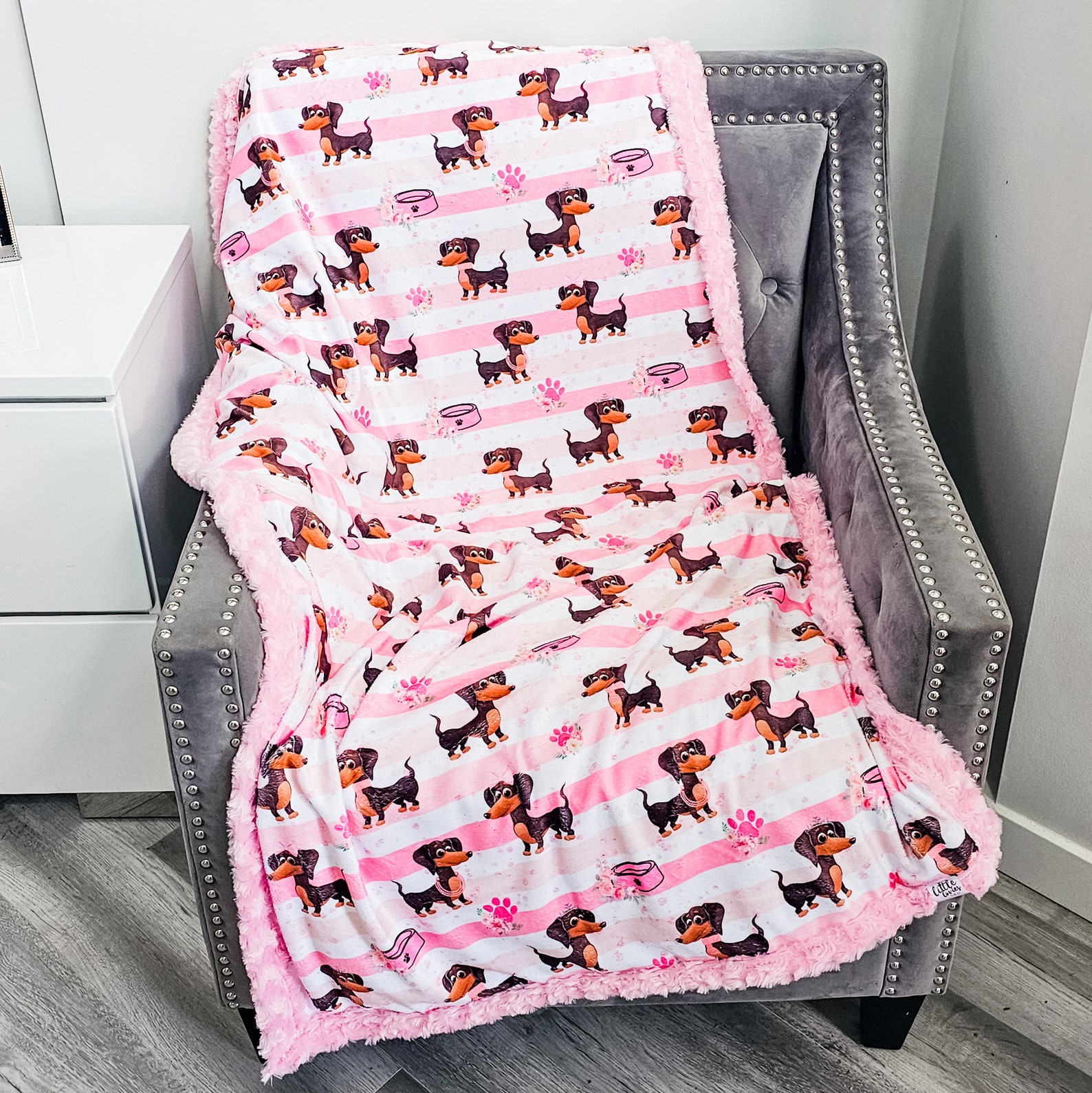 Pink Weiner Dog Dachshund Seamless Pattern, Digital Paper,digital,paper ...