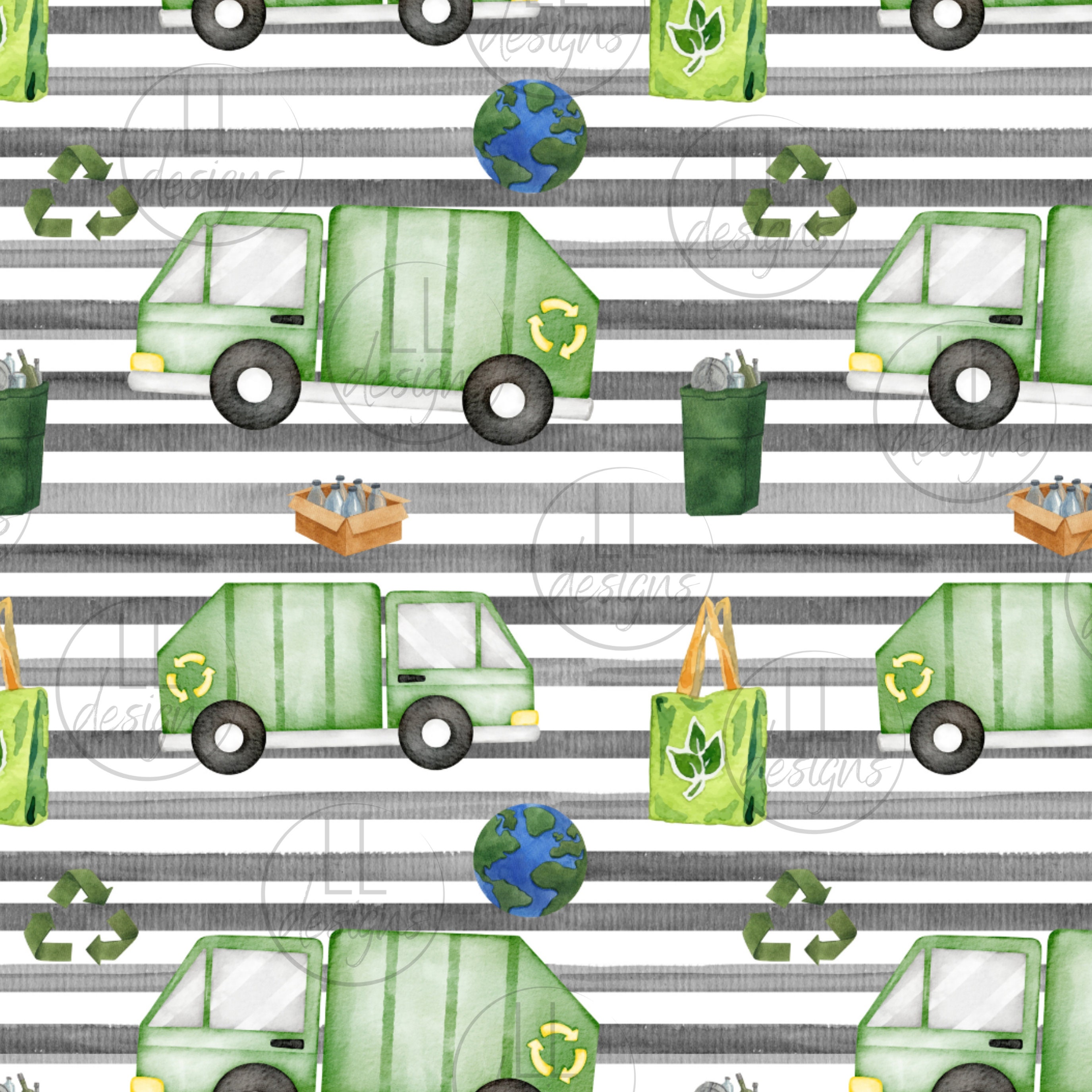 Recycling Truck Recycle Seamless Pattern, Digital Paper,digital,paper ...