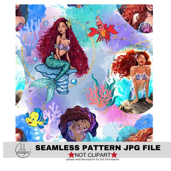 Mermaid Seamless Pattern - Etsy