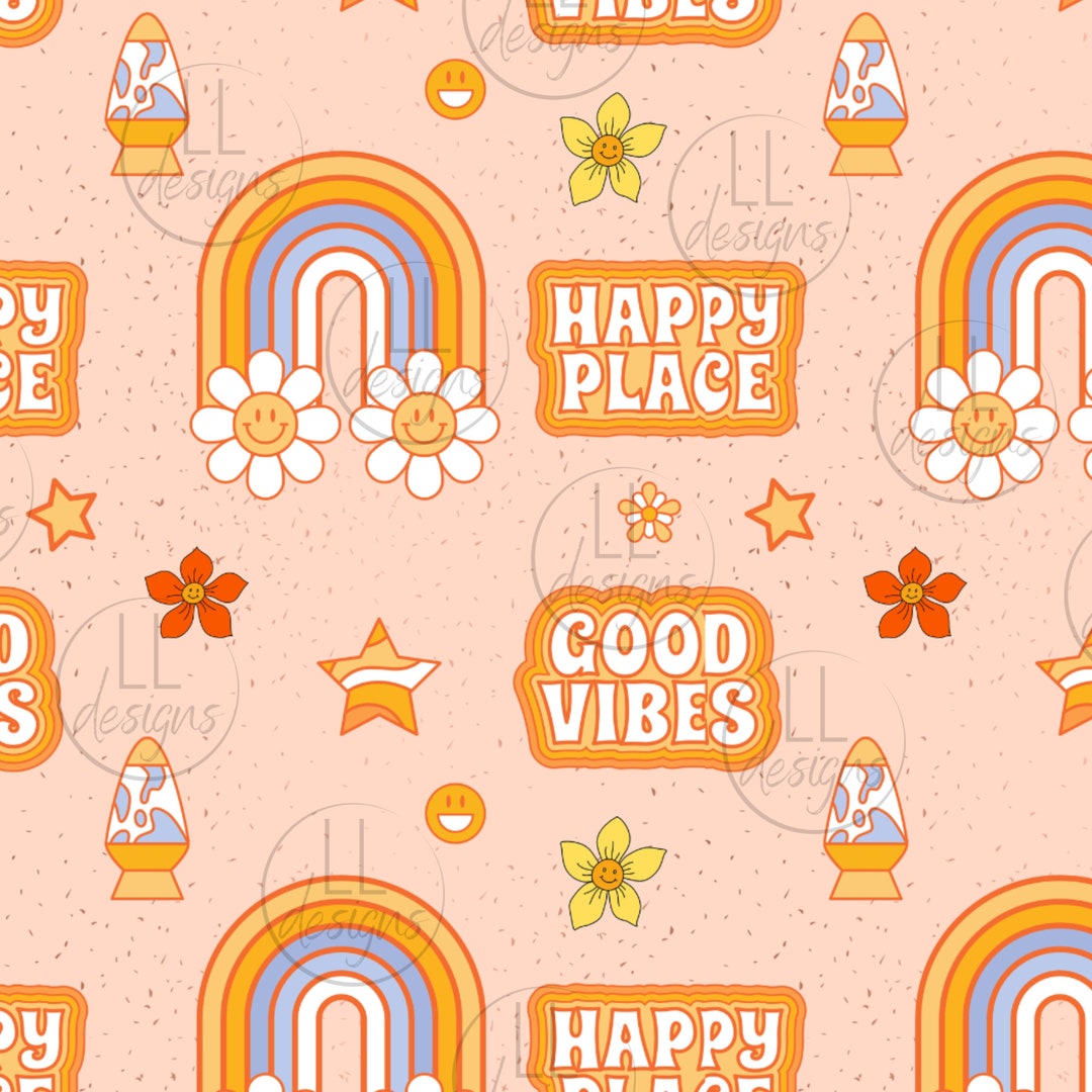 Rainbow Good Vibes Daisy Seamless Pattern, Digital Paper,digital,paper ...