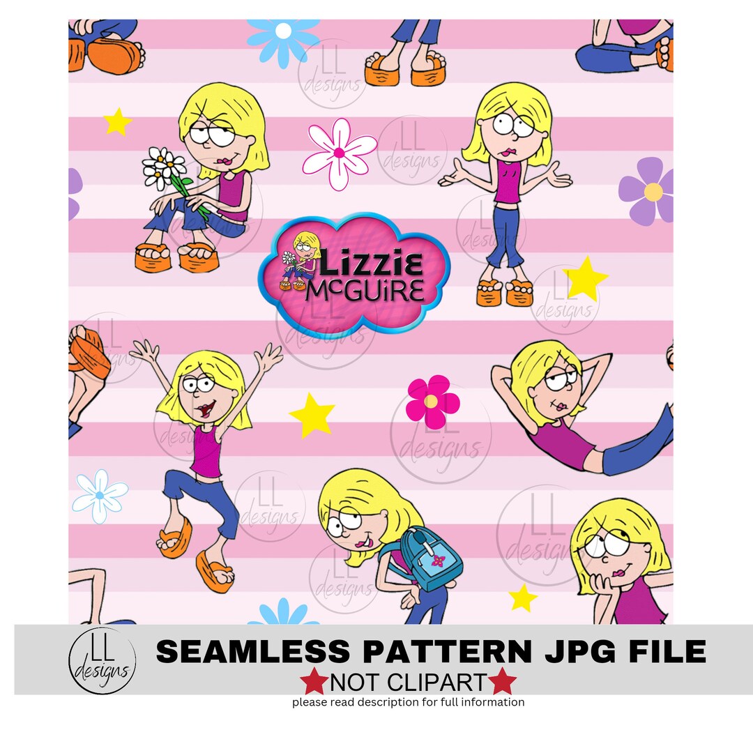 Lizzie Girl Pink Seamless Pattern Digital - Etsy