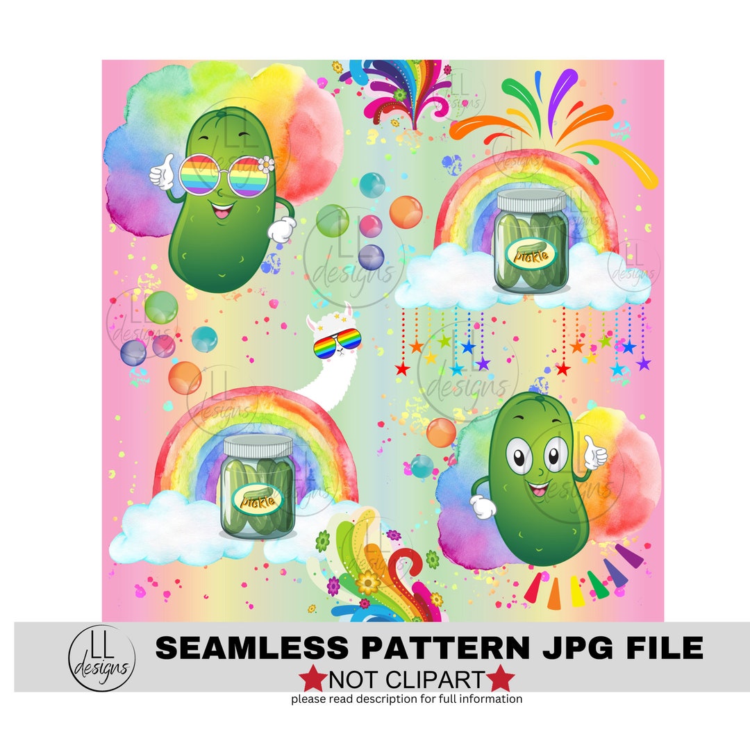 Colorful Pickle Rainbow Bright Seamless Pattern, Digital Paper,digital ...