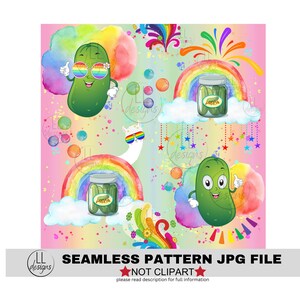 Colorful Pickle Rainbow Bright Seamless Pattern, Digital Paper,digital ...
