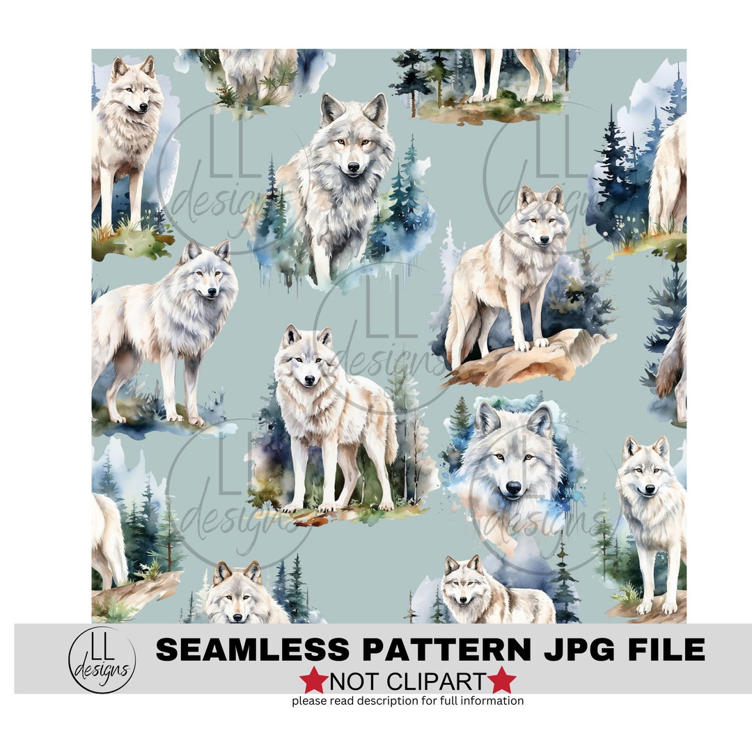 Paint Drip Wolves Wolf Seamless JPG Pattern, Digital Paper,digital ...
