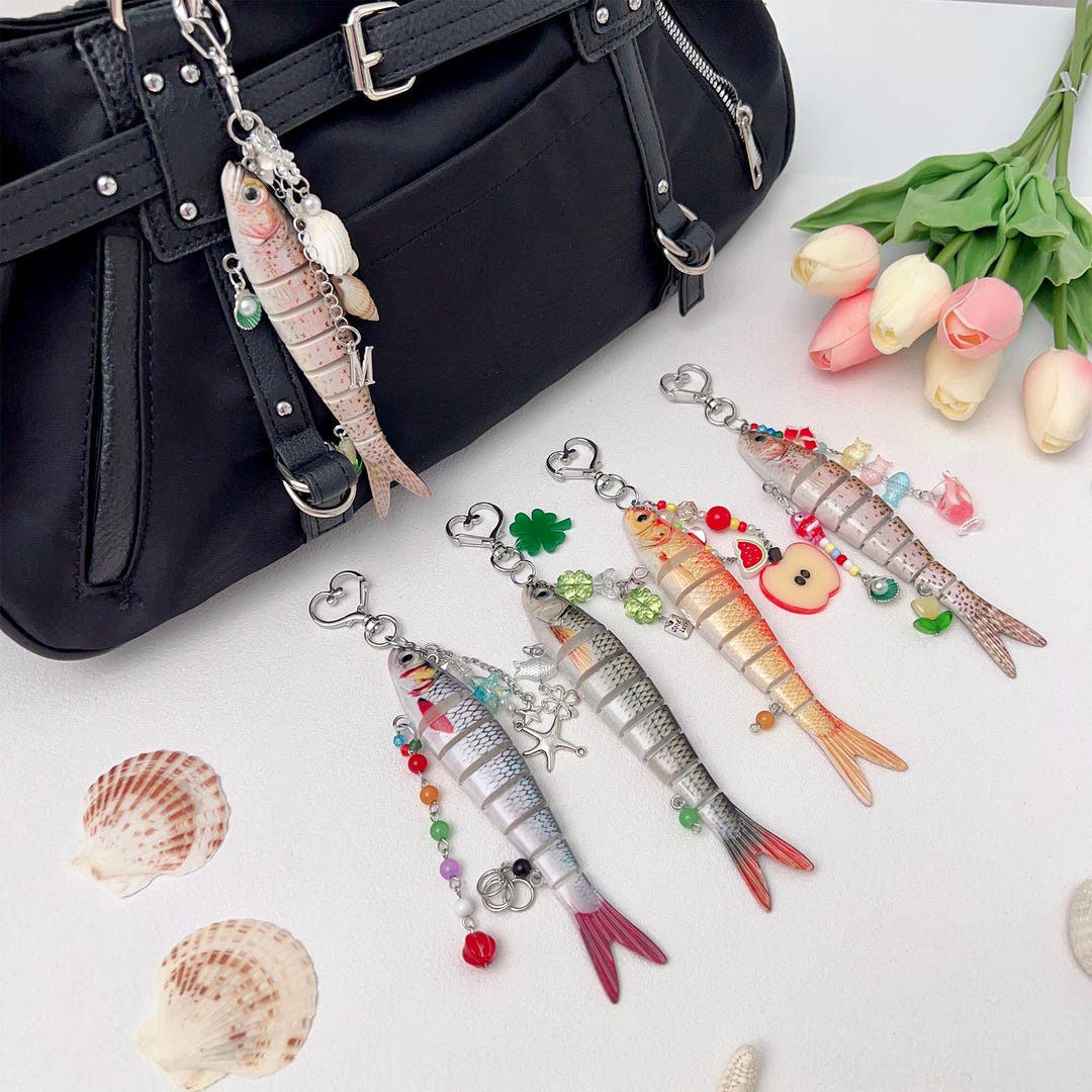 Handmade Fish Keychain - Assorted Mini Charm Bag Charms With Custom ...
