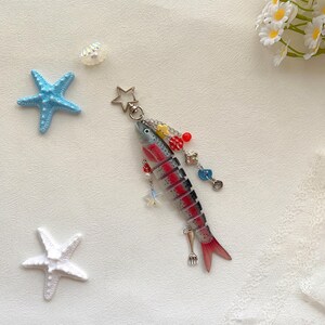 Custom Letter Fish Lure Keychain, Fish Bait Key Holder, Handmade Fish ...