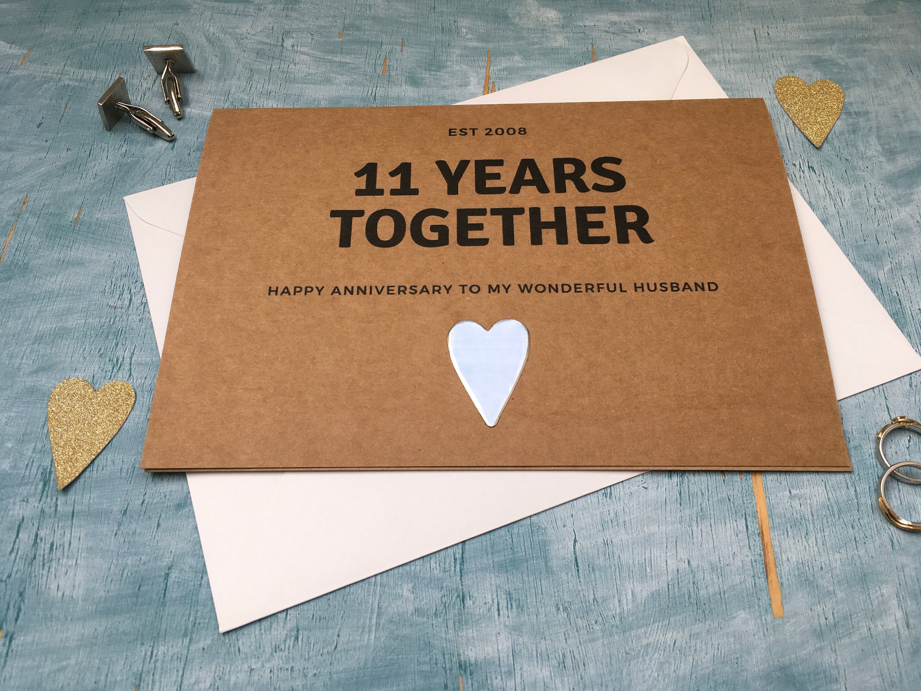 Personalised Custom 11th Year Wedding Anniversary Card For A Etsy