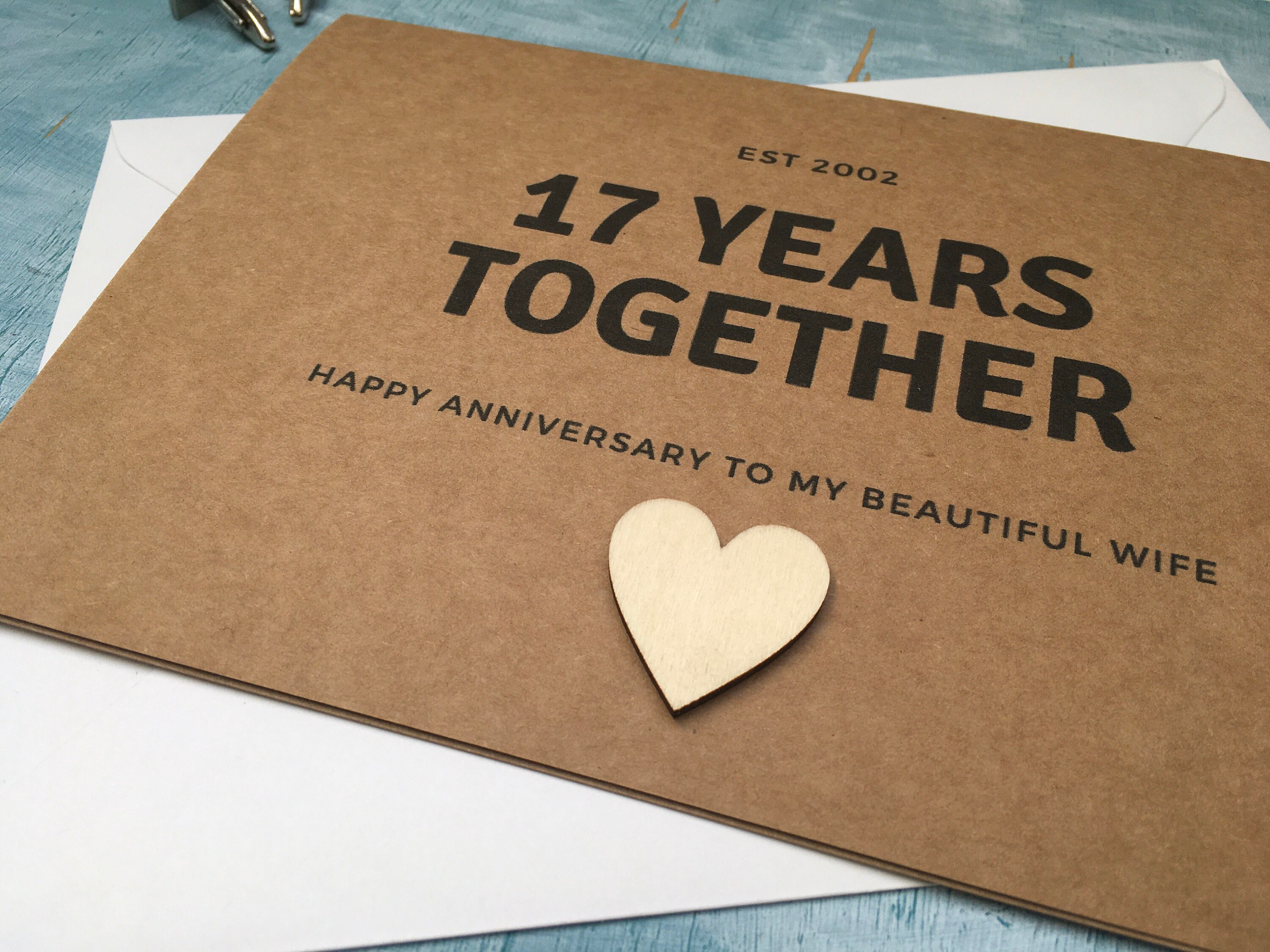 Personalised Custom 17th Anniversary Card 17 Years Together | Etsy UK