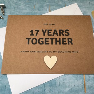 Personalised Custom 17th Anniversary Card, 17 Years Together, 17th ...