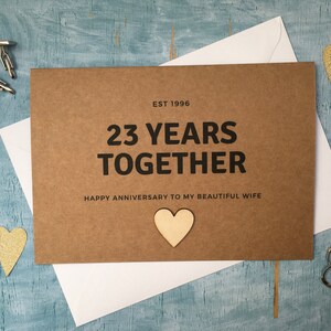 Personalised Custom 23rd Anniversary Card, 23 Years Together, 23rd ...