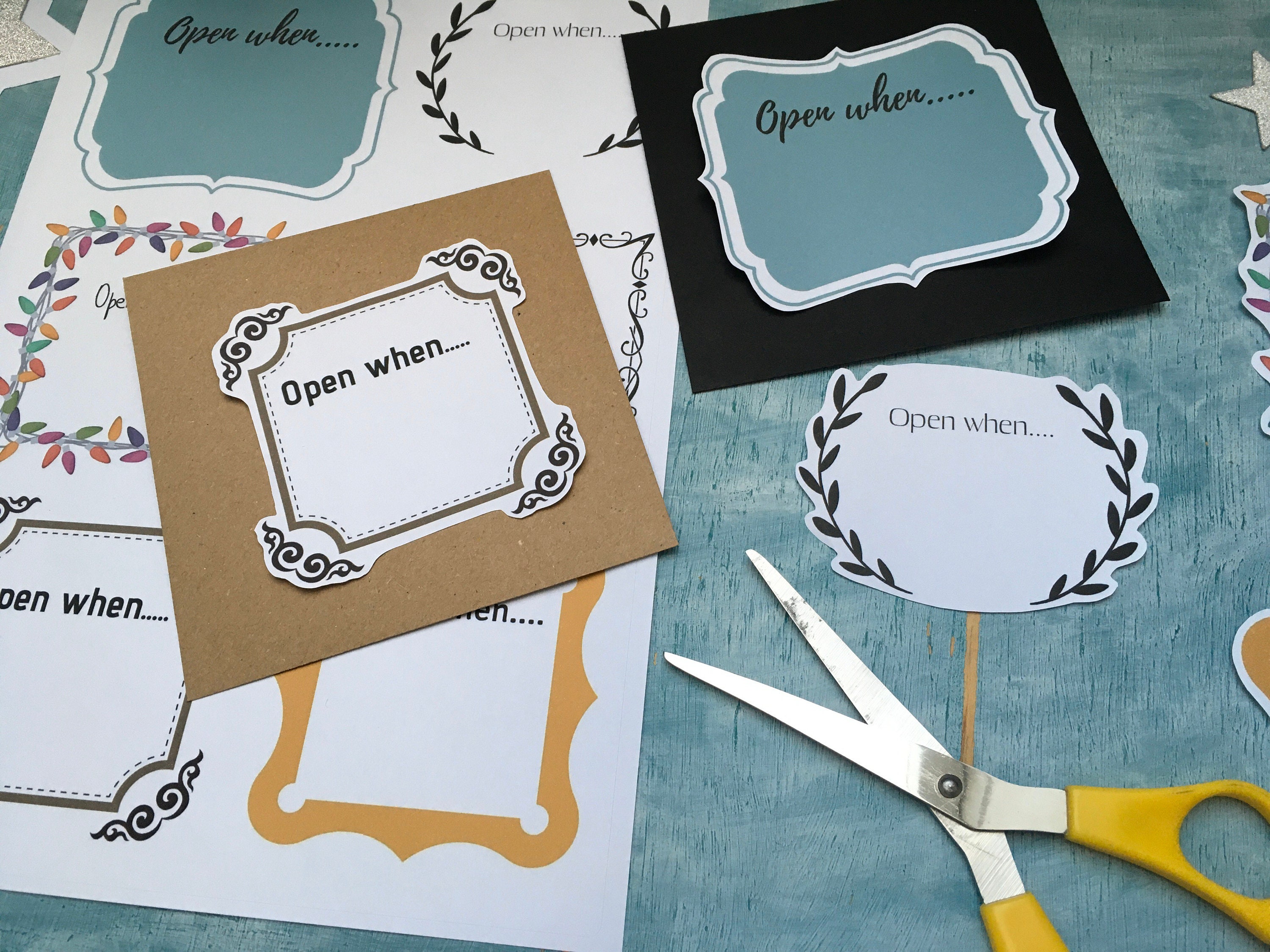 Printable open when stickers for open when envelopes digital | Etsy