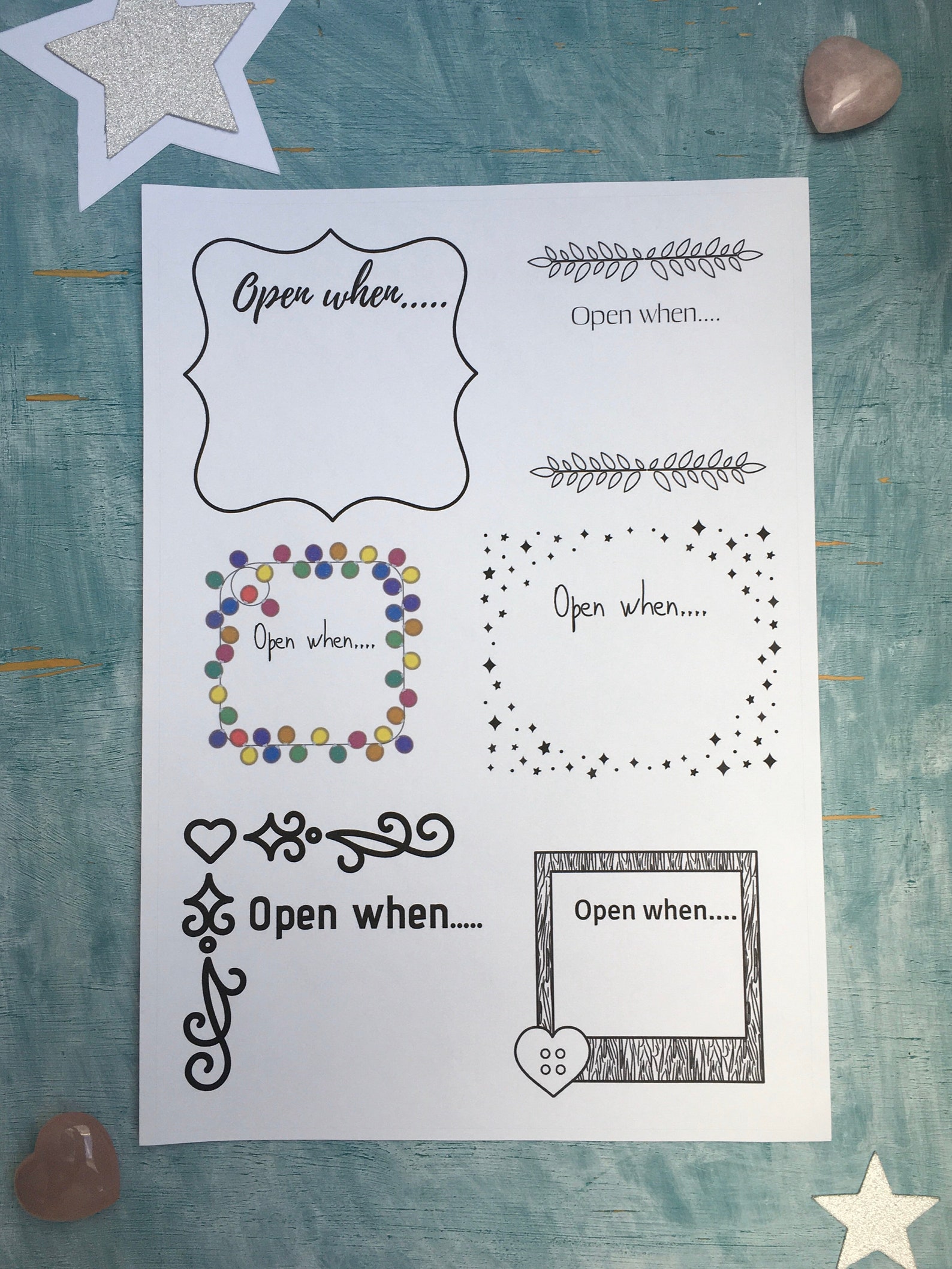 Printable Open When Stickers Digital Printable Pdf Download | Etsy