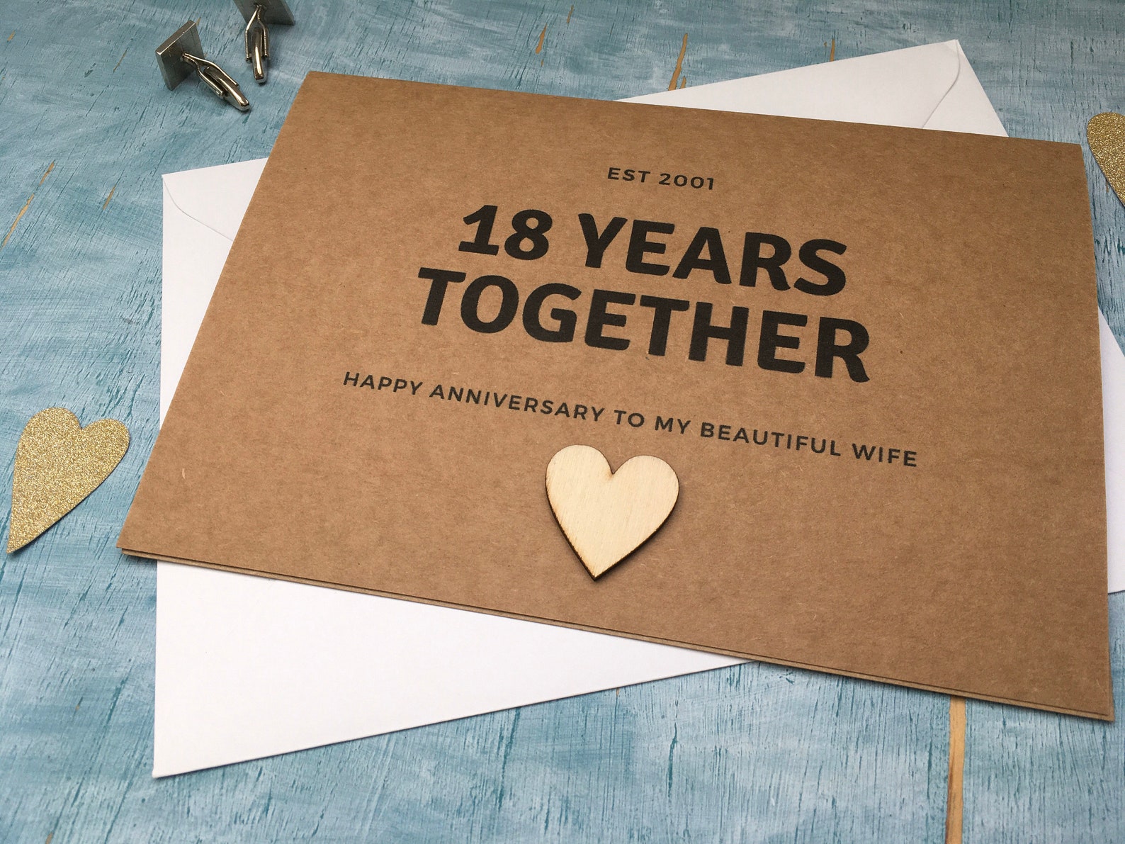 Personalised Custom 18th Anniversary Card 18 Years Together - Etsy UK