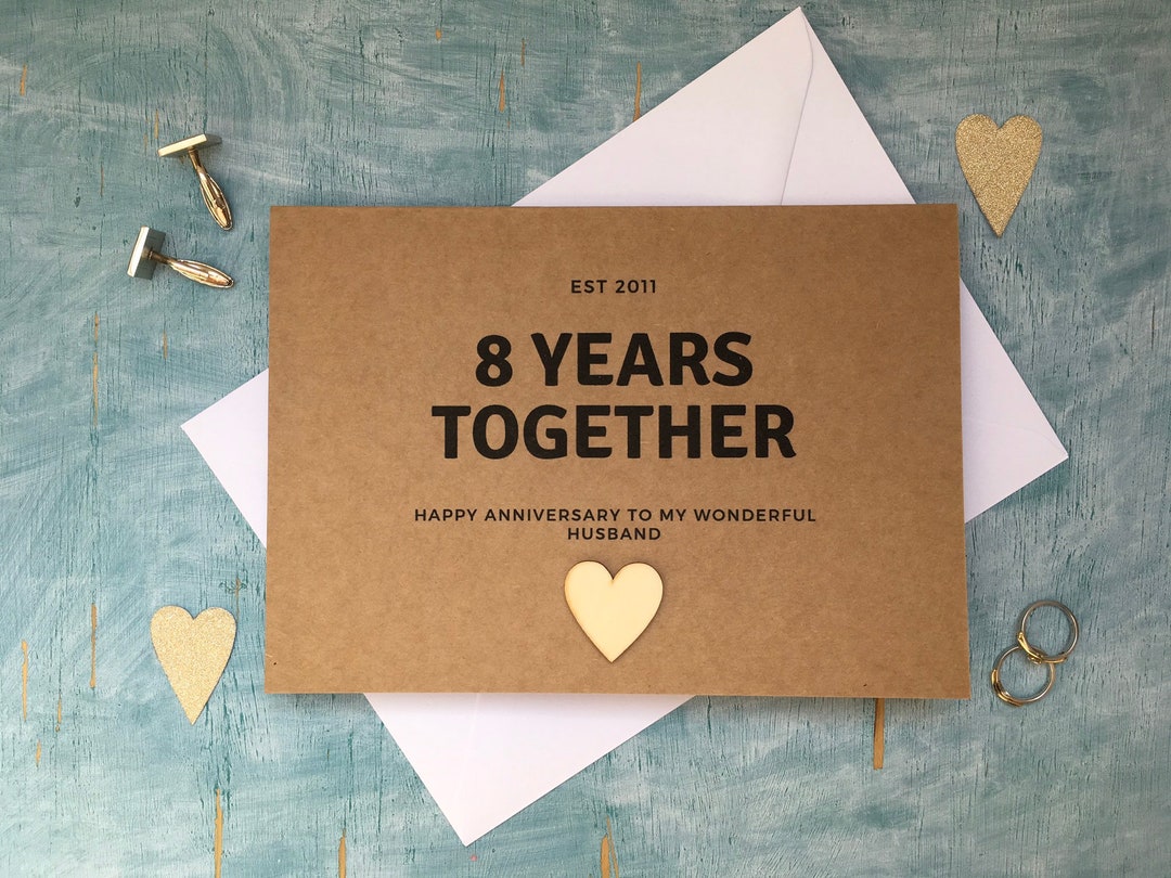 Personalised Custom 8th Year Wedding Anniversary Card Anniversary Gift ...