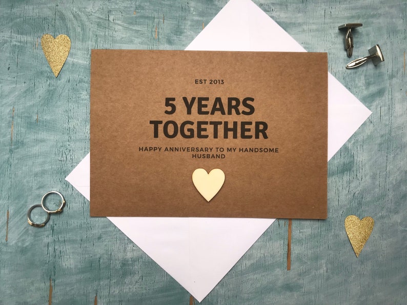 5th Anniversary Card For Husband Custom Fifth Wedding Etsy