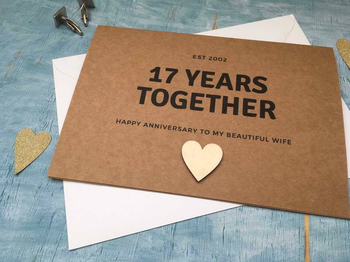 Personalised Custom 17th Anniversary Card 17 Years Together | Etsy UK