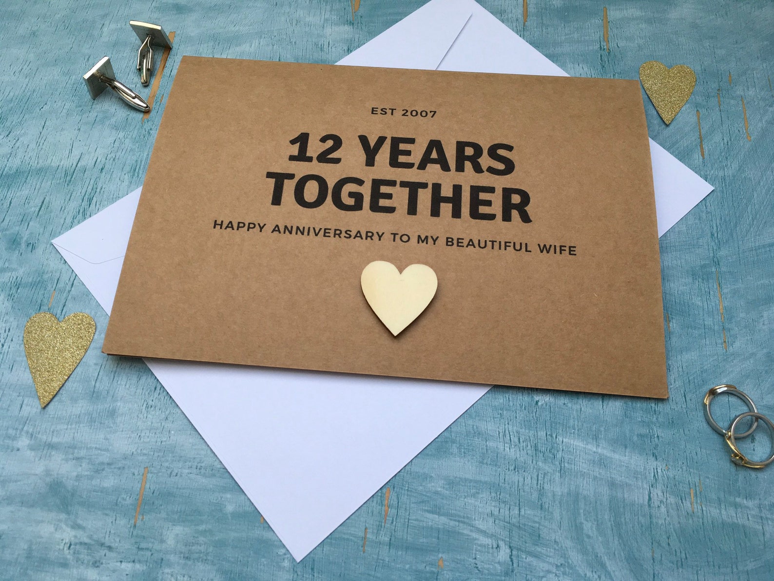 12th anniversary card 12 years together for husband or wife | Etsy