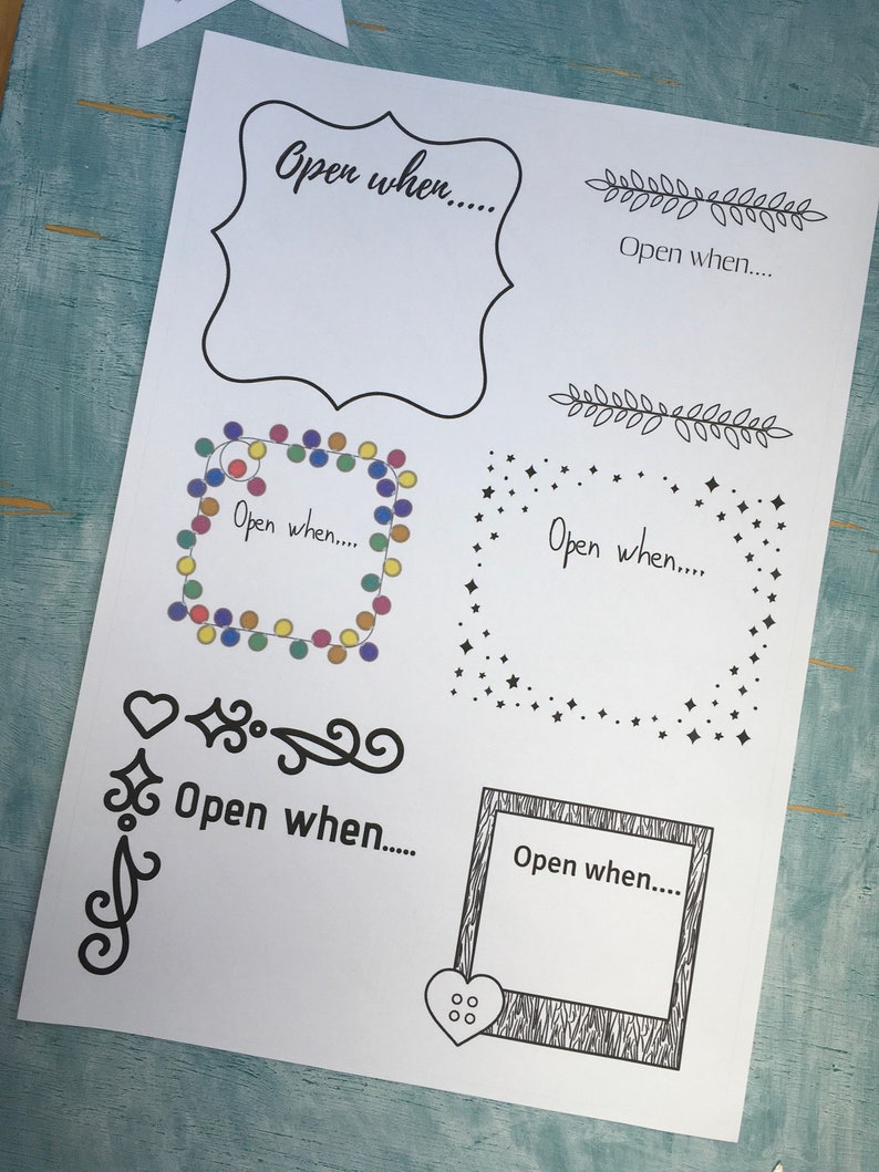 Printable Open When Stickers Digital Printable Pdf Download | Etsy