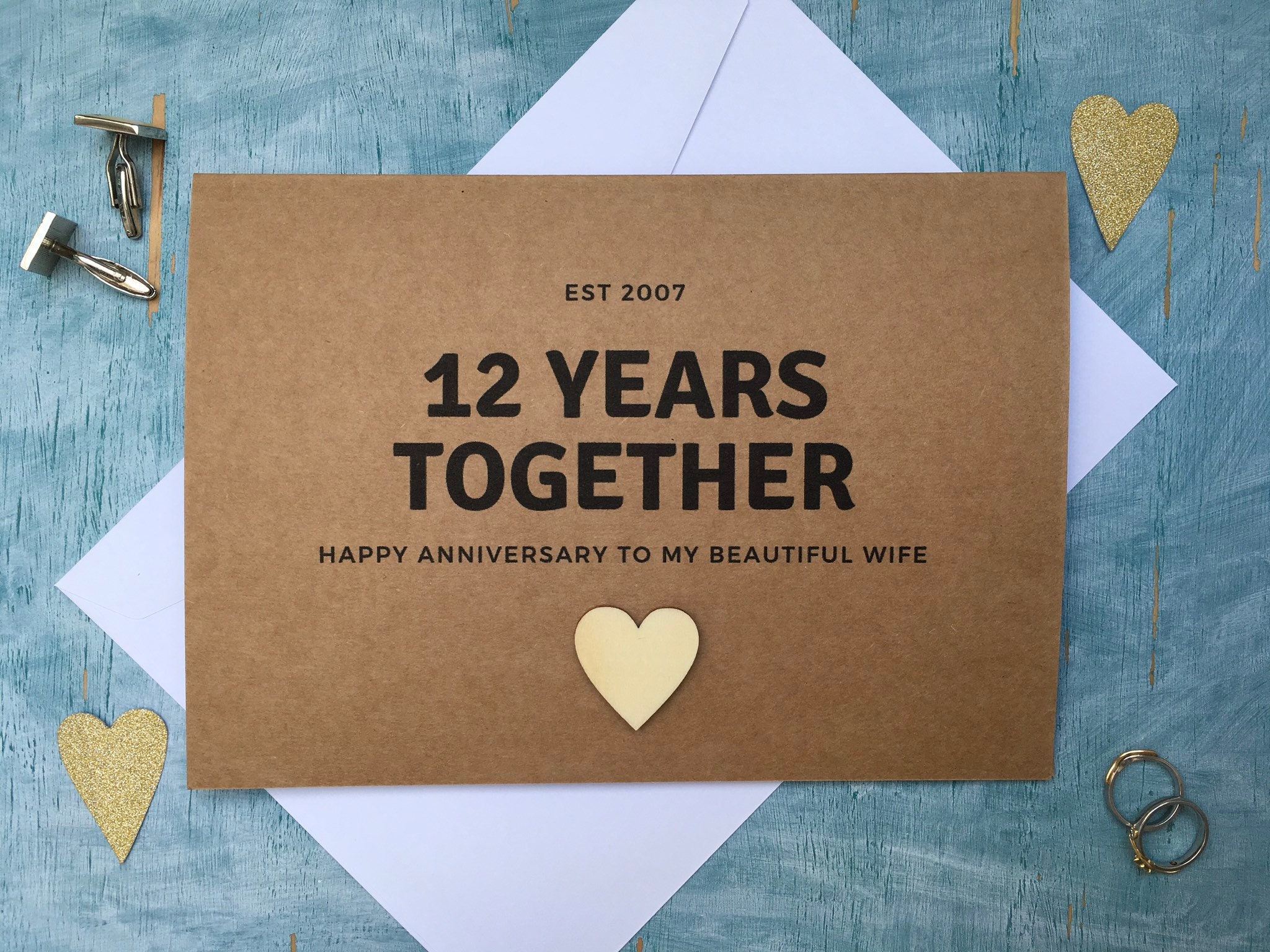 12th anniversary card 12 years together for husband or wife | Etsy