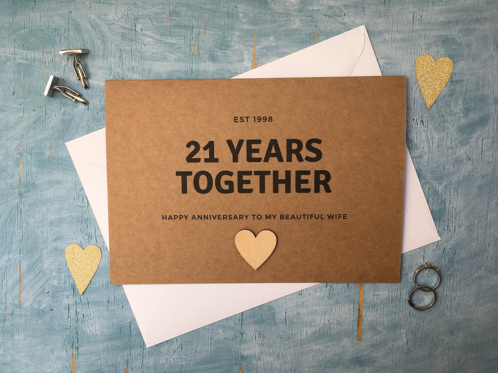 Personalised Custom 21st Anniversary Card 21 Years Together - Etsy UK