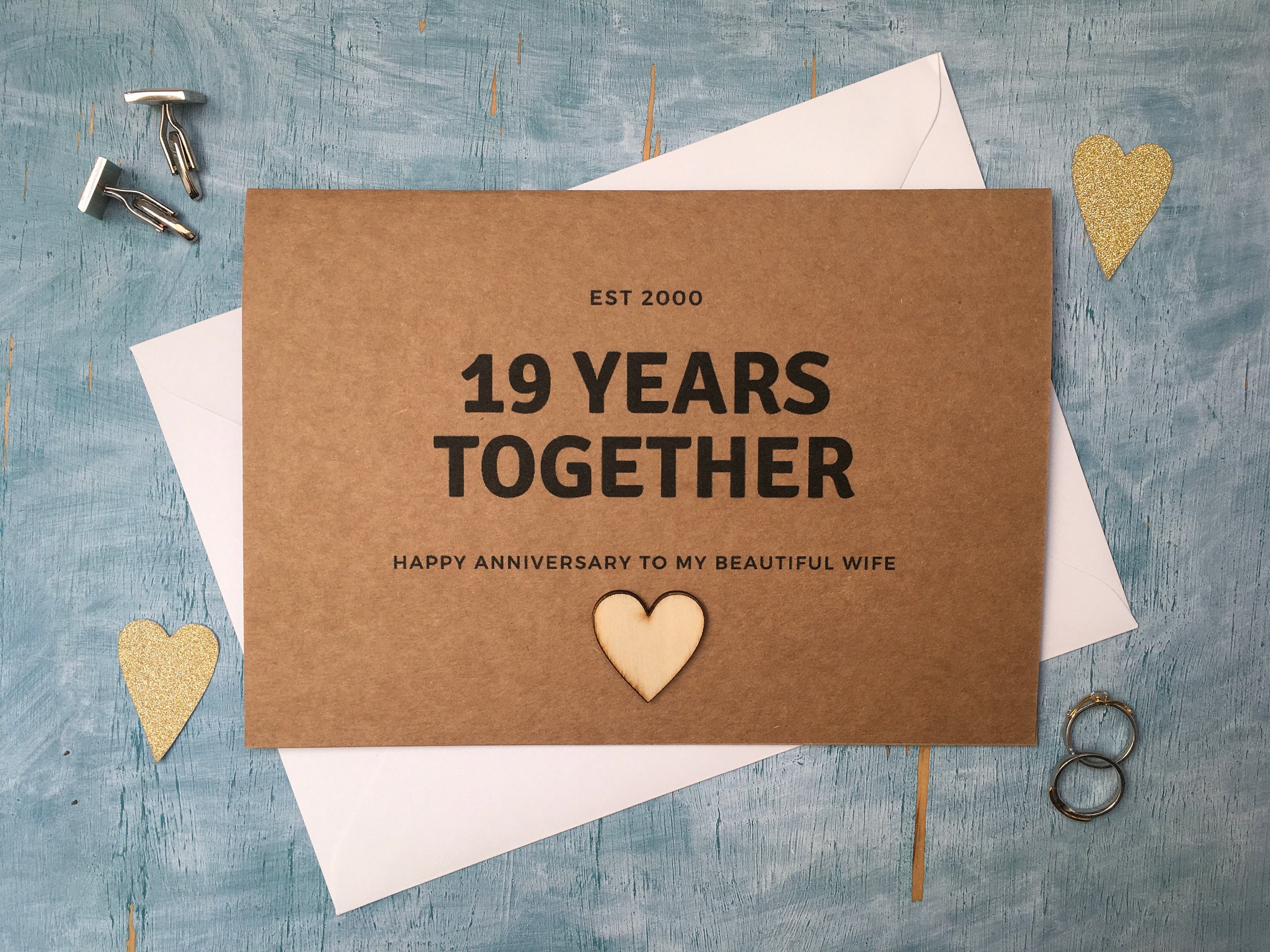 Personalised 19th Anniversary Card 19 Years Together 19th - Etsy UK