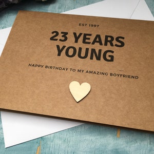 Custom 23rd birthday card 23 years young birthday adult | Etsy