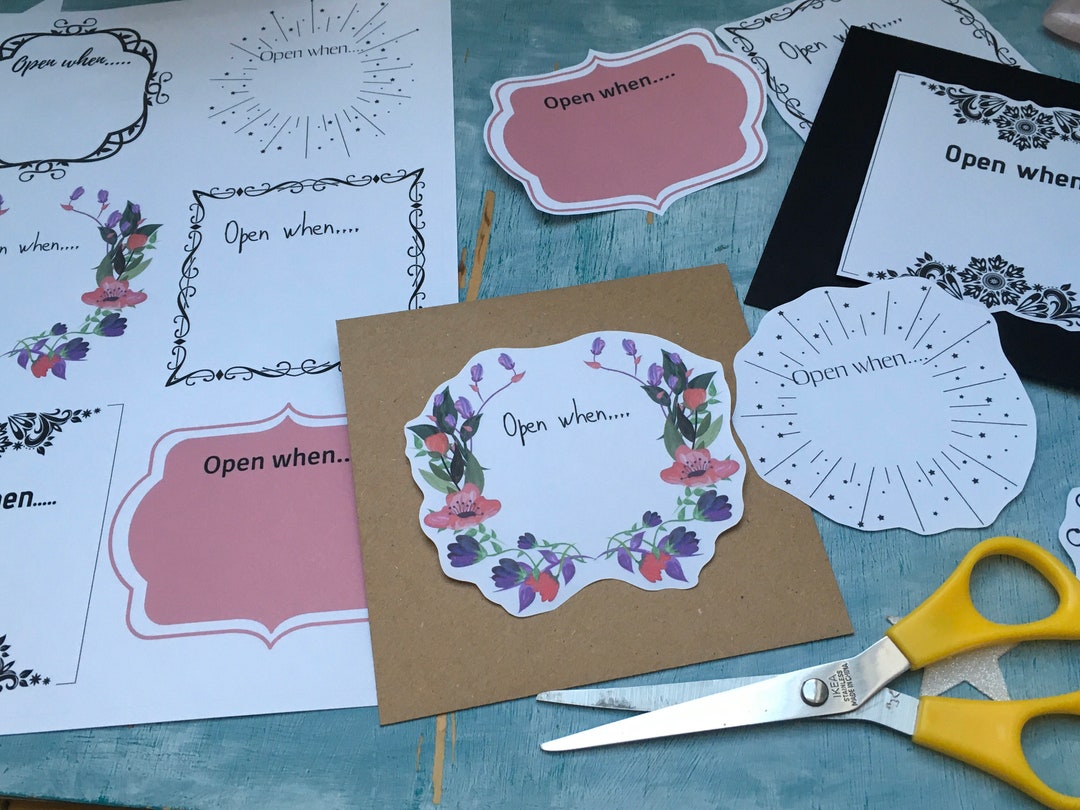 Printable Open When Stickers, Digital Printable Pdf Download Open When ...