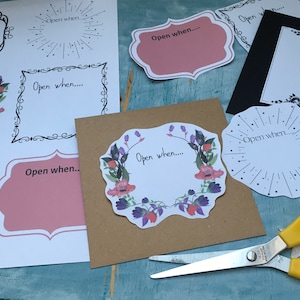 Printable Open When Stickers, Digital Printable Pdf Download Open When ...