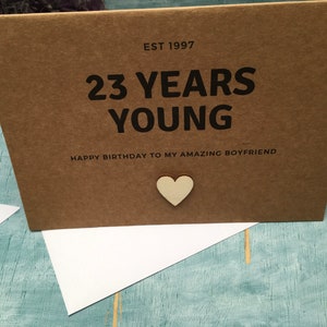 Custom 23rd birthday card 23 years young birthday adult | Etsy