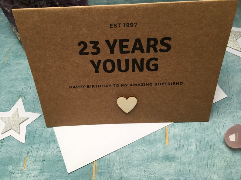 Custom 23rd birthday card 23 years young birthday adult | Etsy