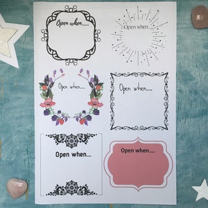 Printable Open When Stickers, Digital Printable Pdf Download Open When ...
