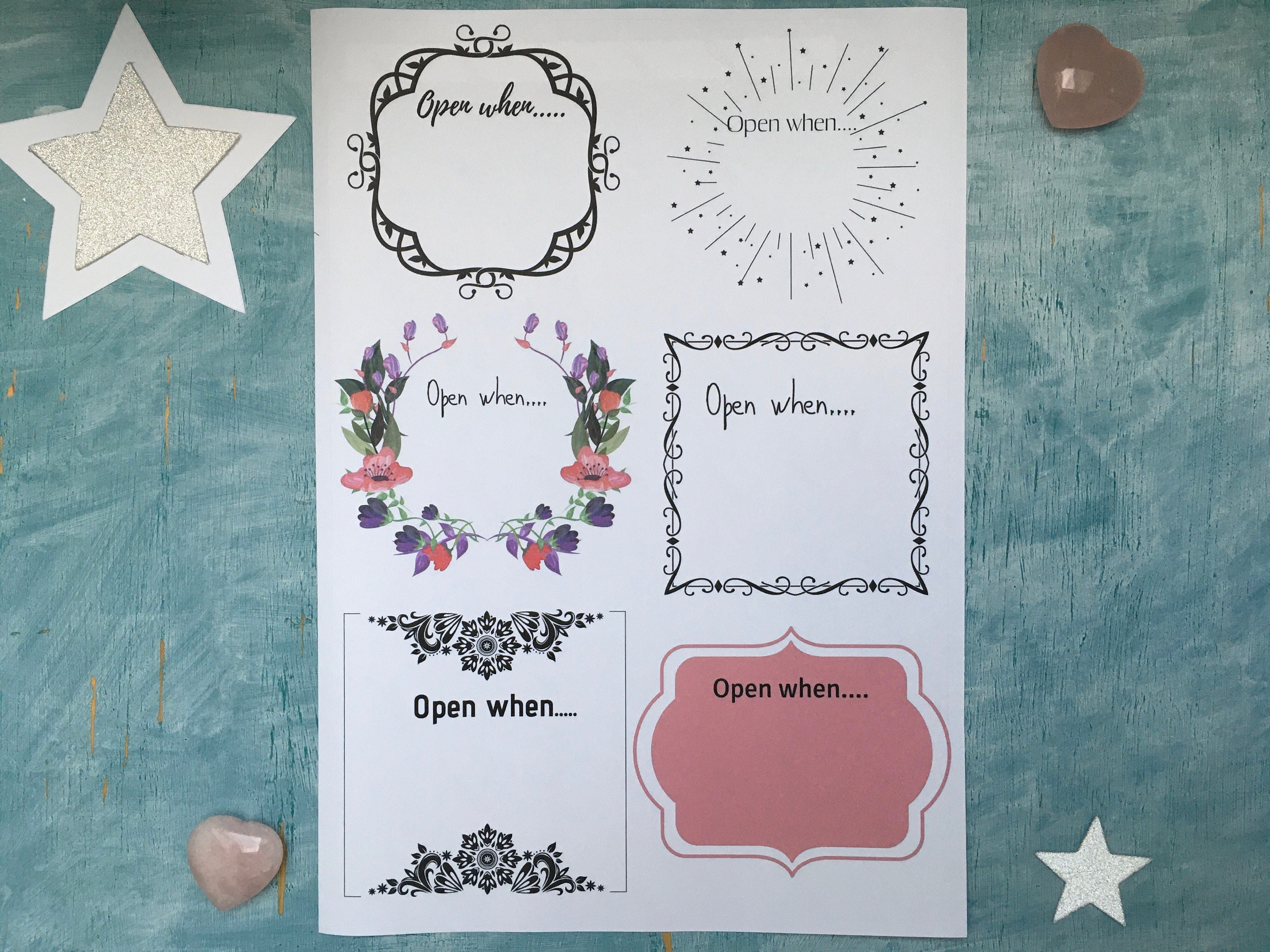 Printable Open When Stickers Digital Printable Pdf Download - Etsy