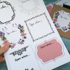 Printable Open When Stickers, Digital Printable Pdf Download Open When ...