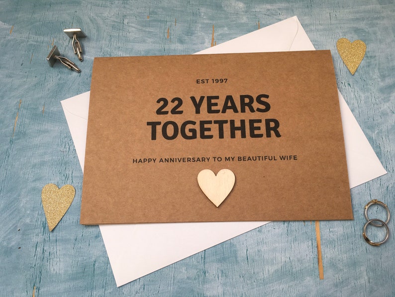 Personalised Custom 22nd Anniversary Card for Wife 22 Years - Etsy UK