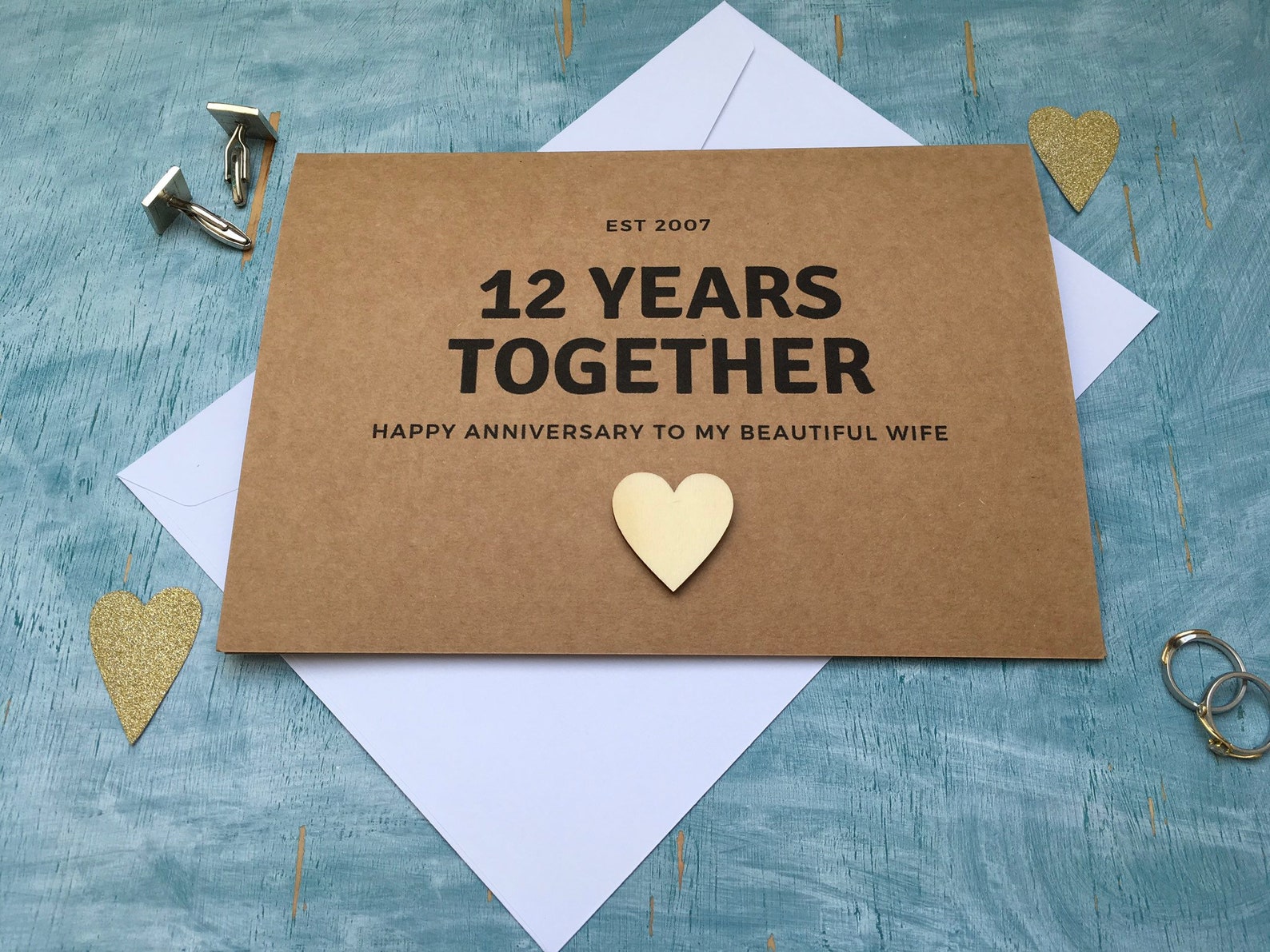 12th anniversary card 12 years together for husband or wife | Etsy