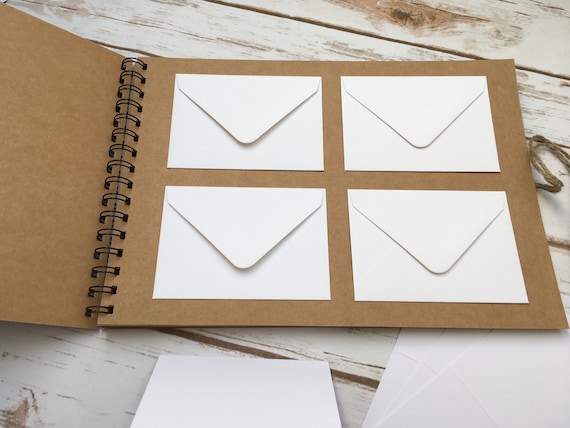 Mini Envelope Guestbook Rustic Guest Book With Mini Envelopes - Etsy