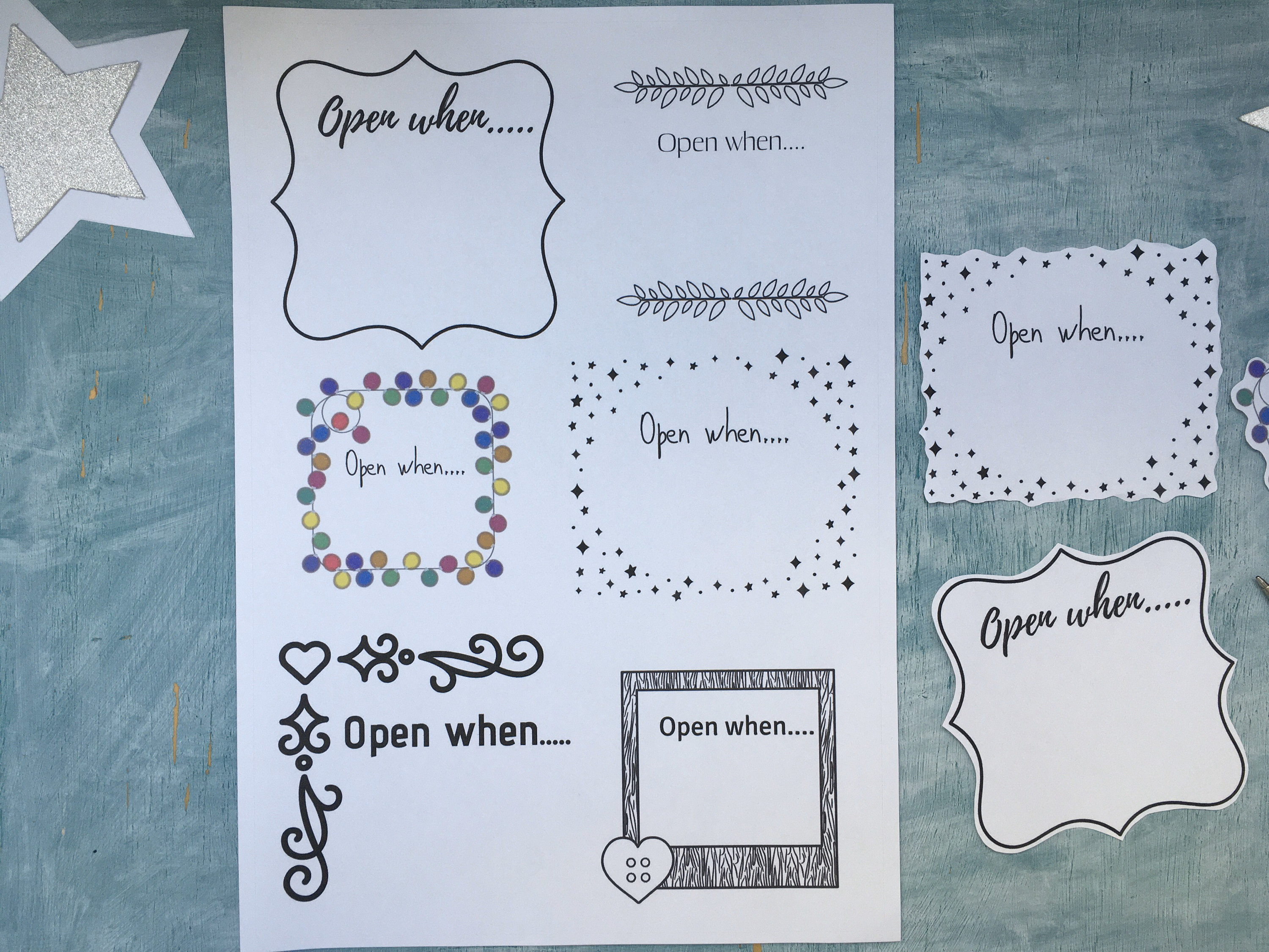 Printable Open When Stickers, Digital Printable Pdf Download Open When ...