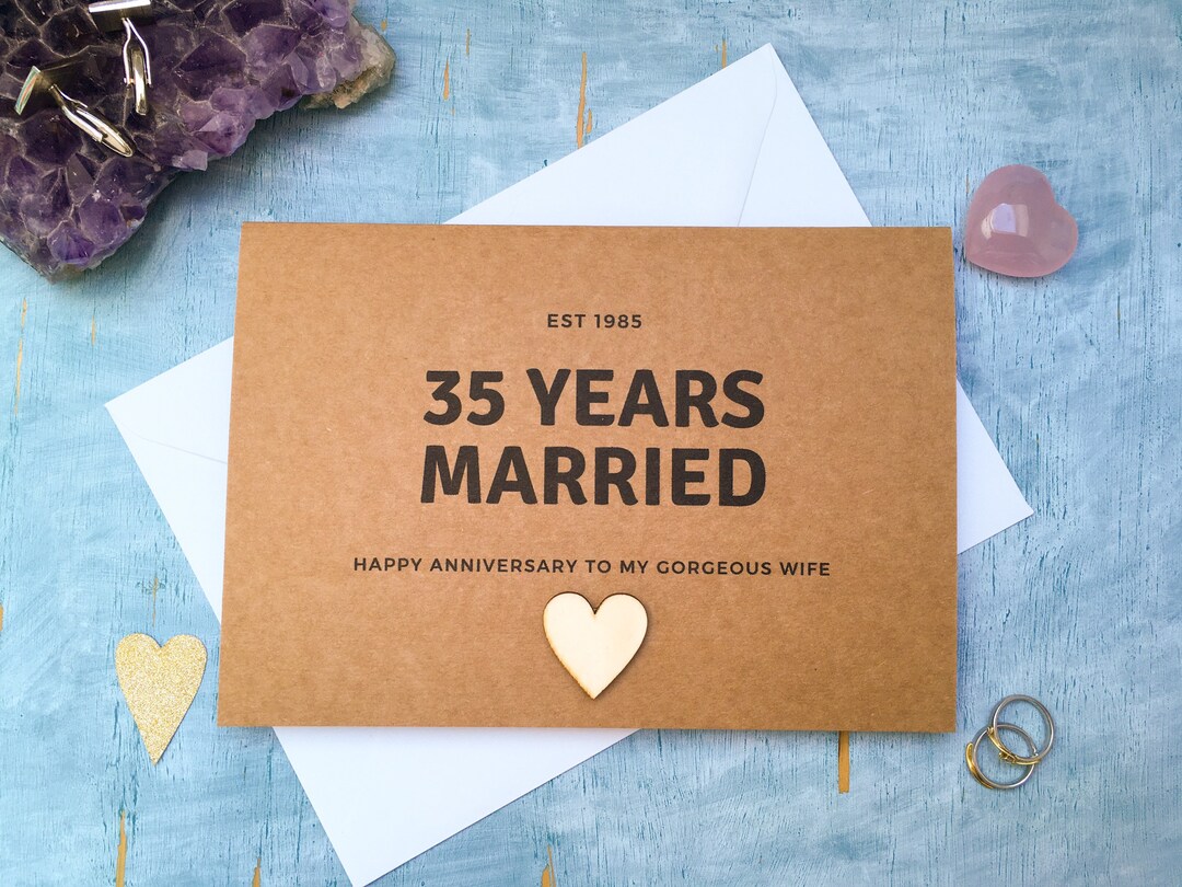 Personalised 35 Year Wedding Anniversary Card Custom 35th Etsy