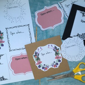 Printable Open When Stickers, Digital Printable Pdf Download Open When ...