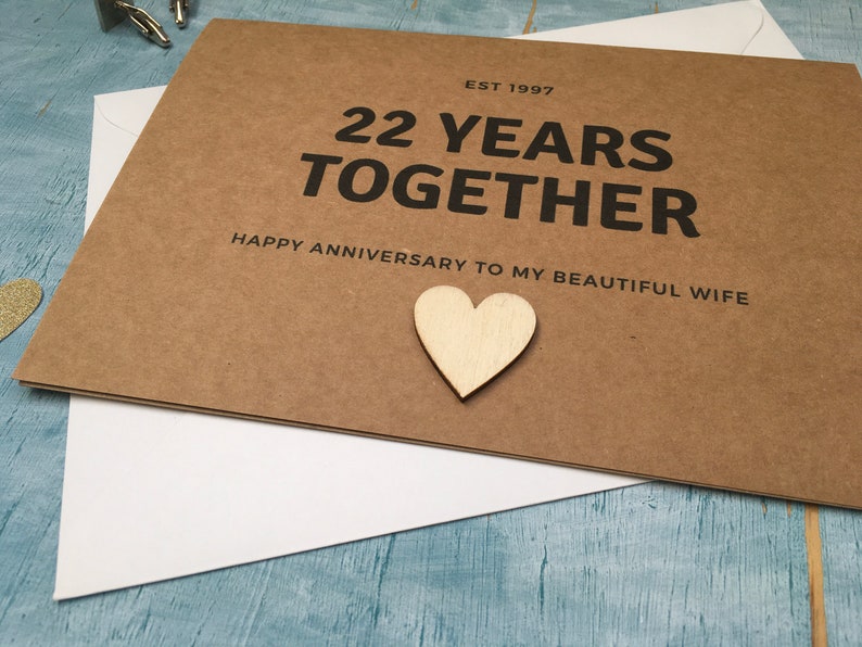 Personalised Custom 22nd Anniversary Card for Wife 22 Years - Etsy UK