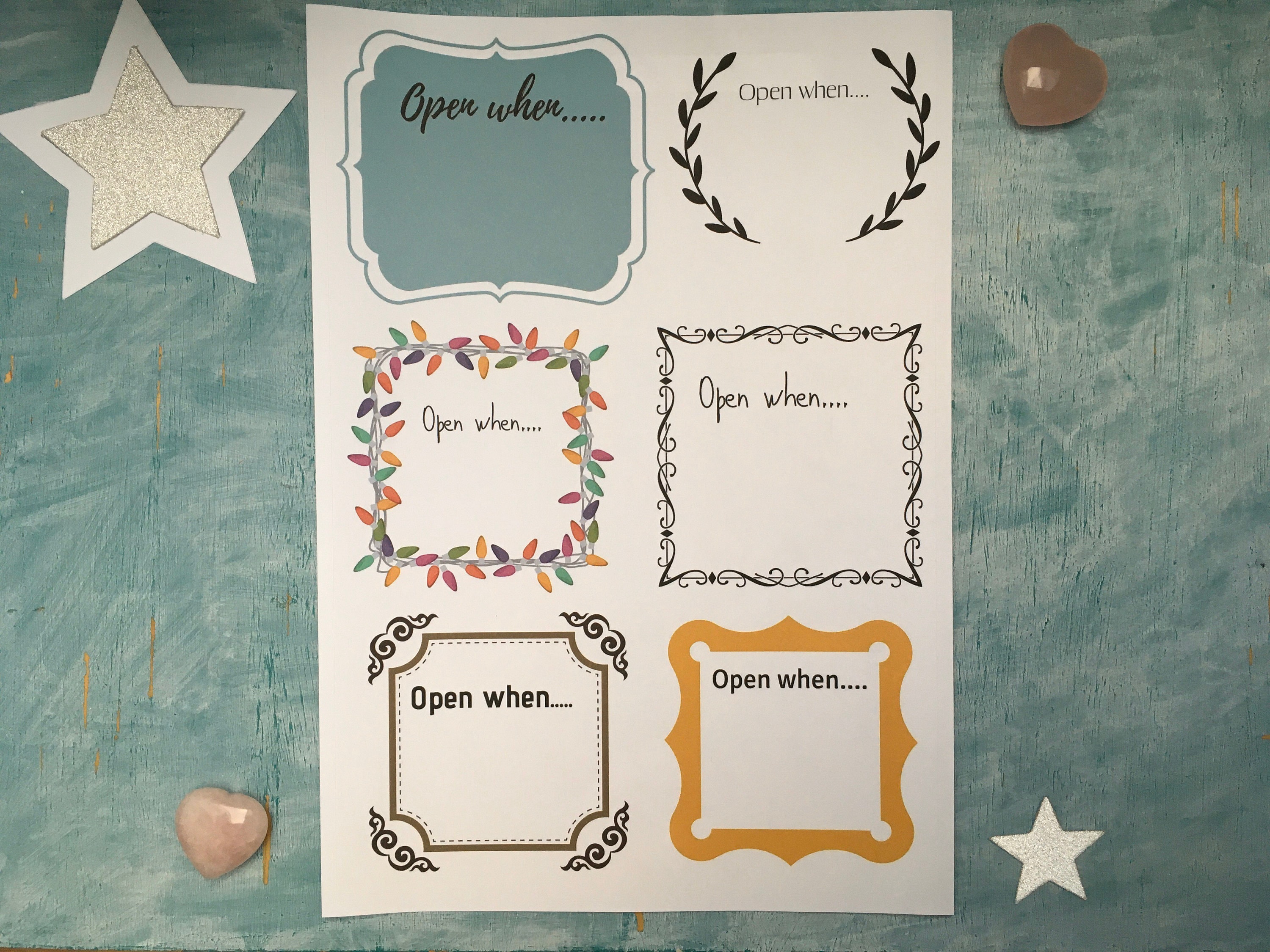 Printable open when stickers for open when envelopes digital | Etsy