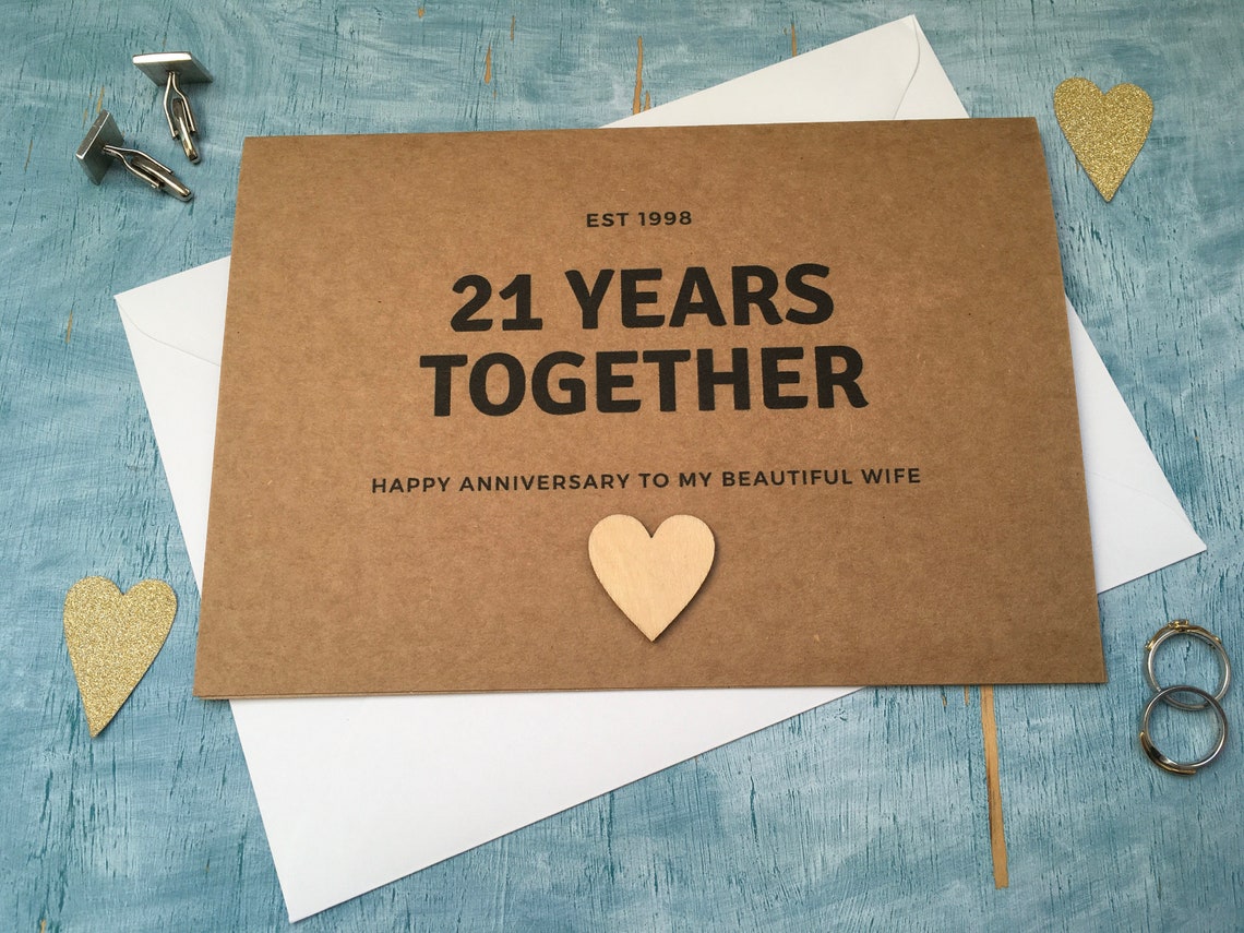 Personalised Custom 21st Anniversary Card 21 Years Together - Etsy UK