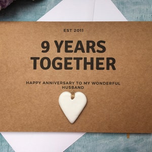 9th Anniversary Card for Husband, 9 Years Together Est 2014, Card for ...