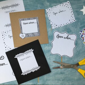 Printable Open When Stickers, Digital Printable Pdf Download Open When ...