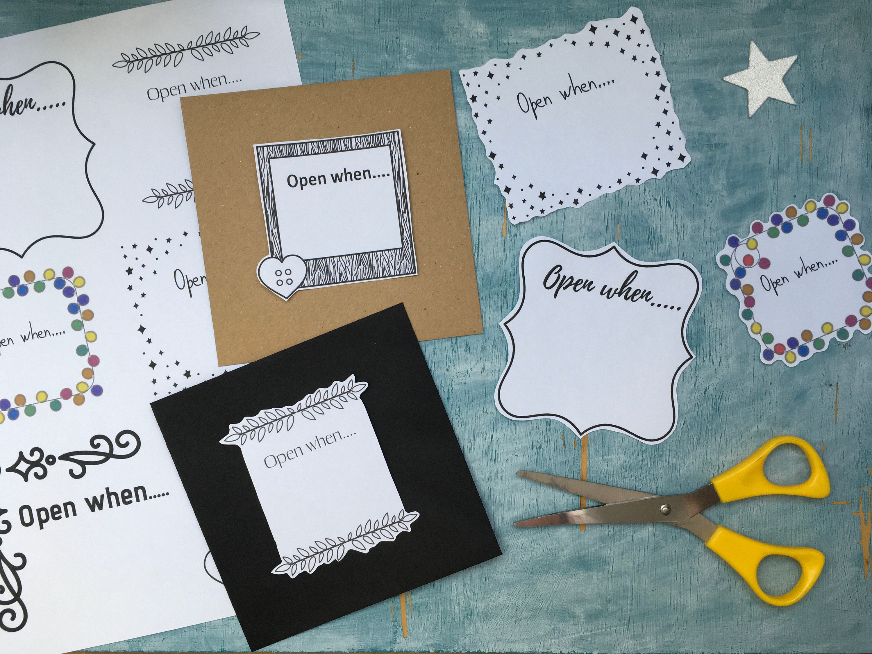 Printable Open When Stickers, Digital Printable Pdf Download Open When ...