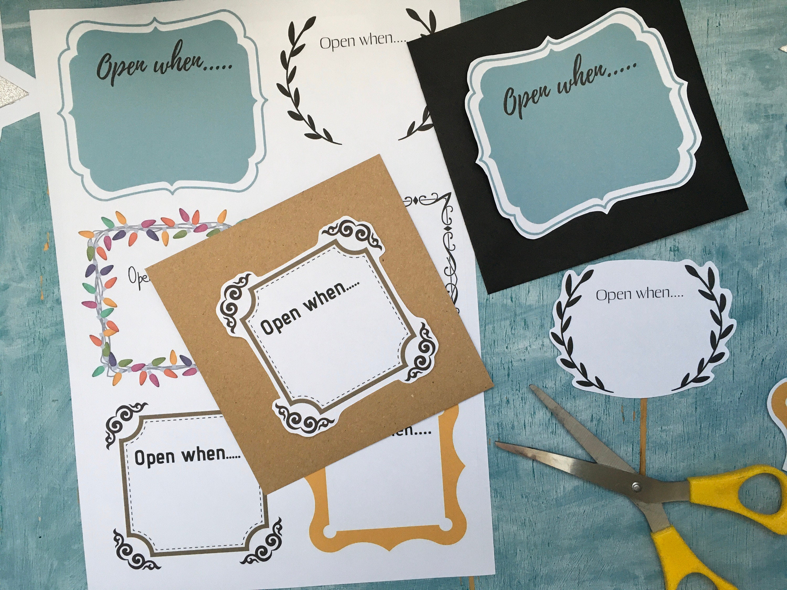Printable open when stickers for open when envelopes digital | Etsy