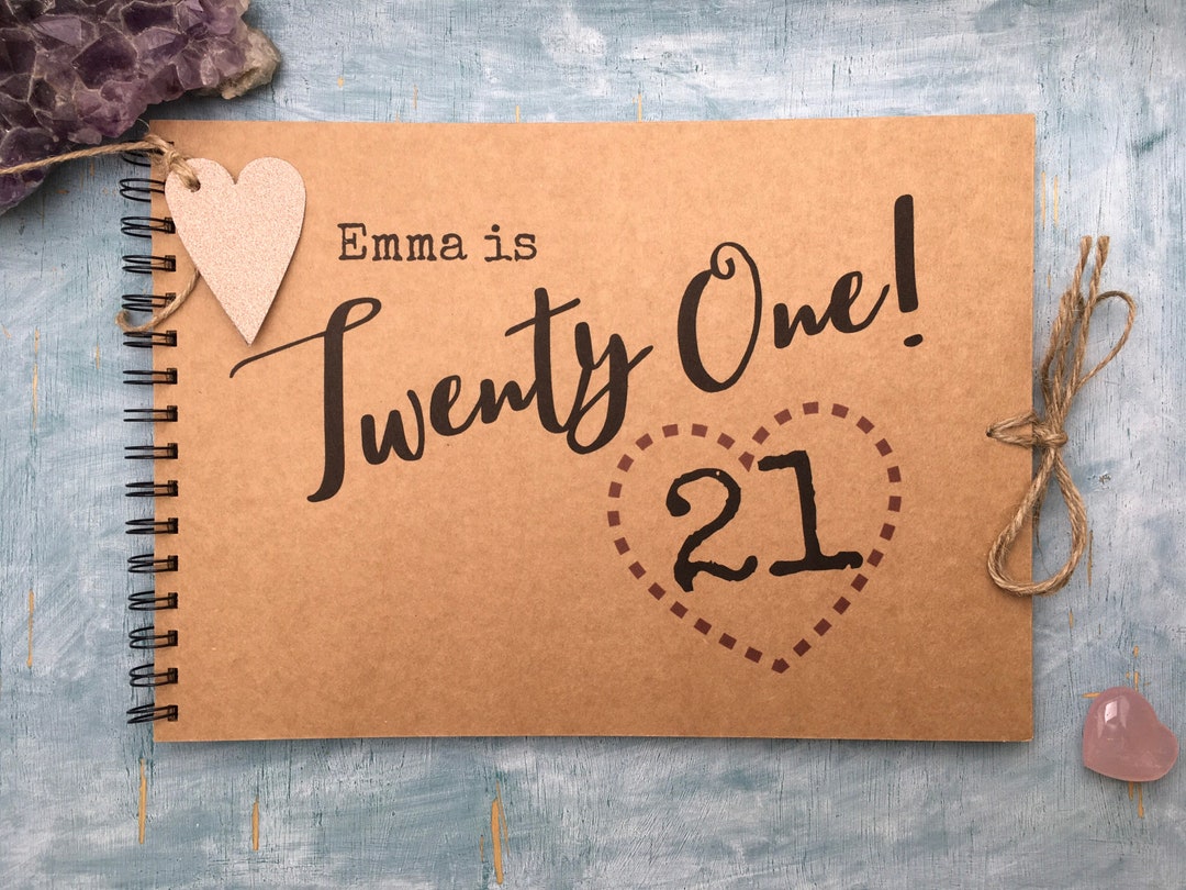 Personalised 21st Birthday Gift, Custom Scrapbook Album 21 Years Old ...