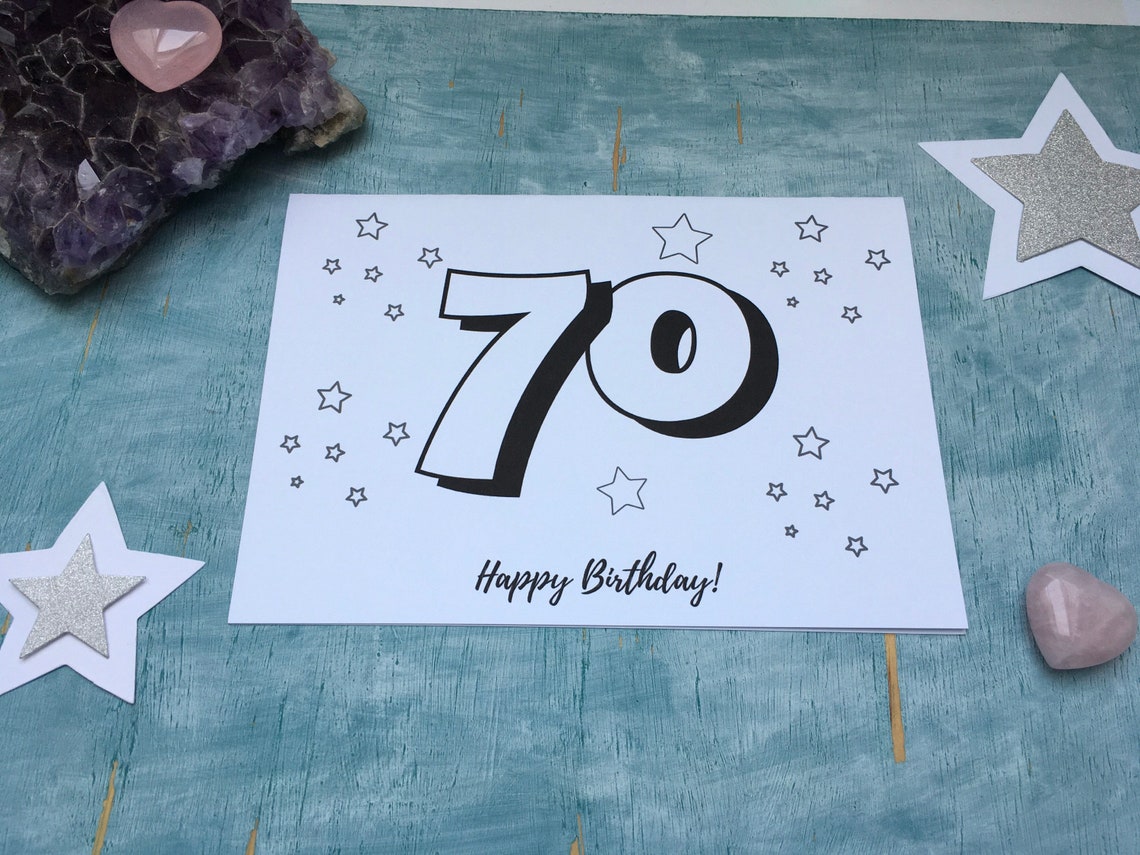 Printable 70th Birthday Card Instant Download to Print and - Etsy