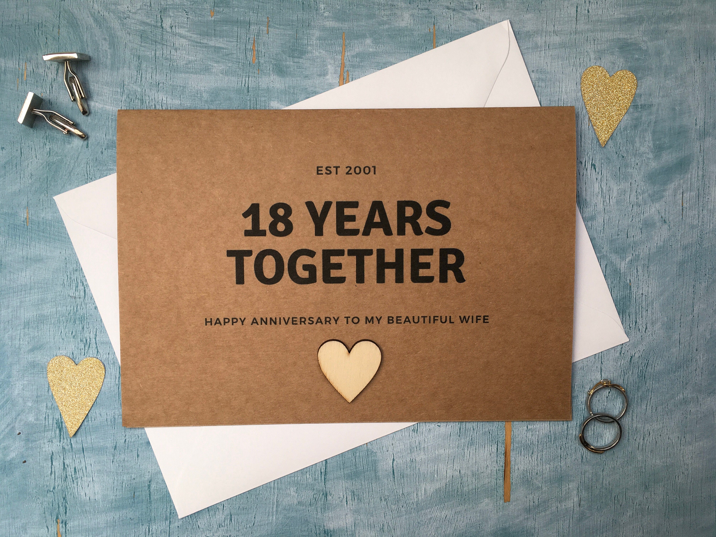 Personalised Custom 18th Anniversary Card 18 Years Together Etsy