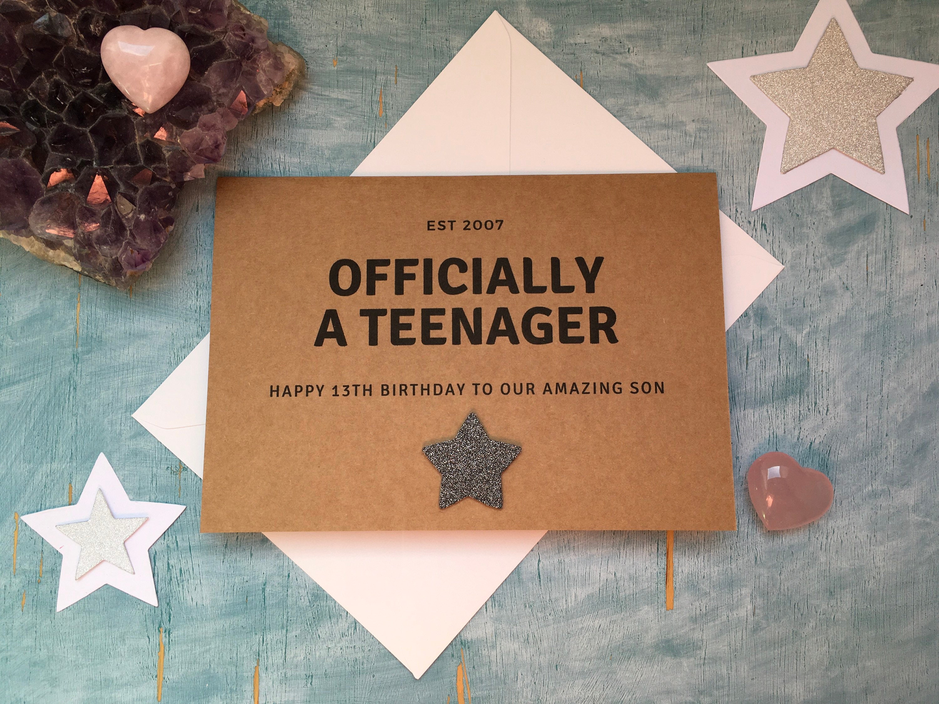 13th Birthday Card for a Boy Officially a Teenager Thirteen | Etsy UK